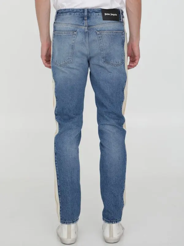 Palm Angels Logo Patch Straight Leg Jeans