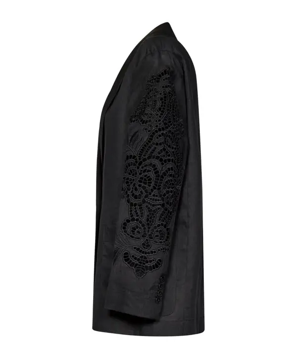 Max Mara Angizia Embroidered Oversized Jacket - Black