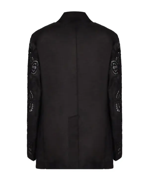 Max Mara Angizia Embroidered Oversized Jacket - Black