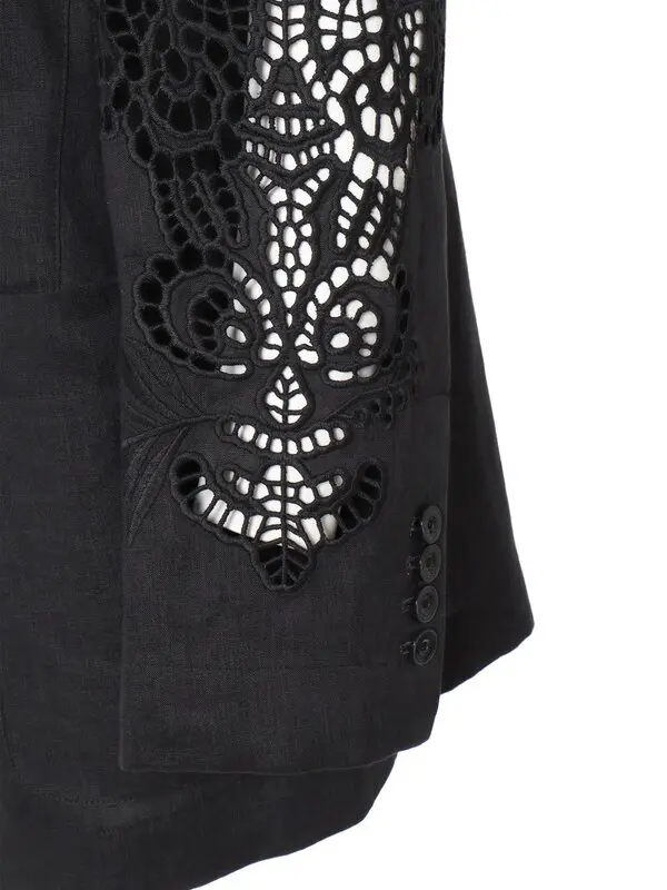 Max Mara Angizia Embroidered Oversized Jacket - Black