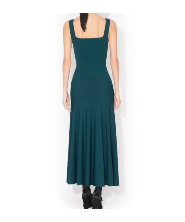 Alaïa Fitted Flare Rib Knit Dress