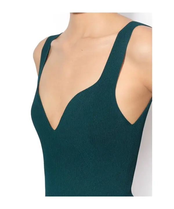 Alaïa Fitted Flare Rib Knit Dress