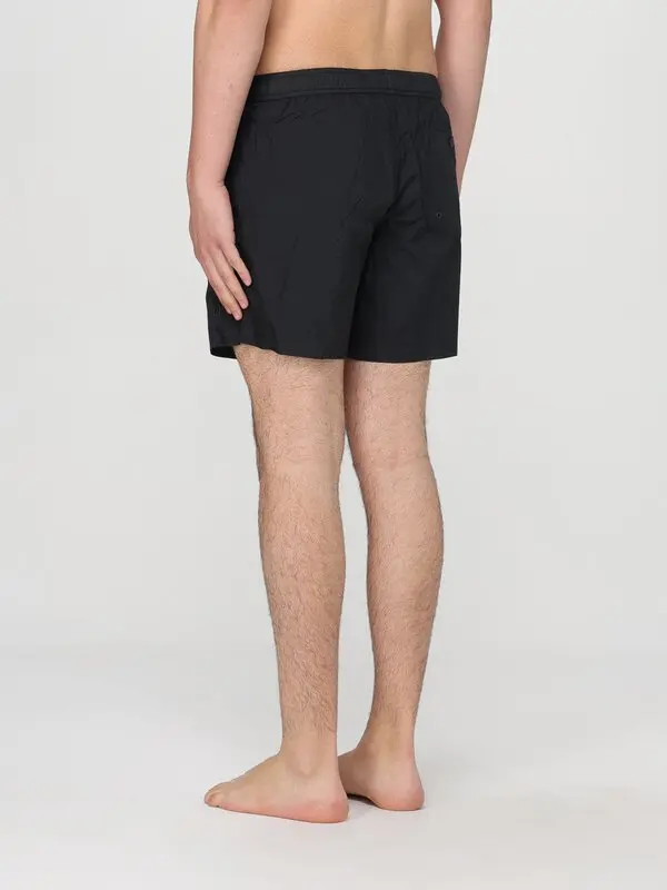 DONDUP Drawstring Waist Swim Shorts With Graphic Detail - Black