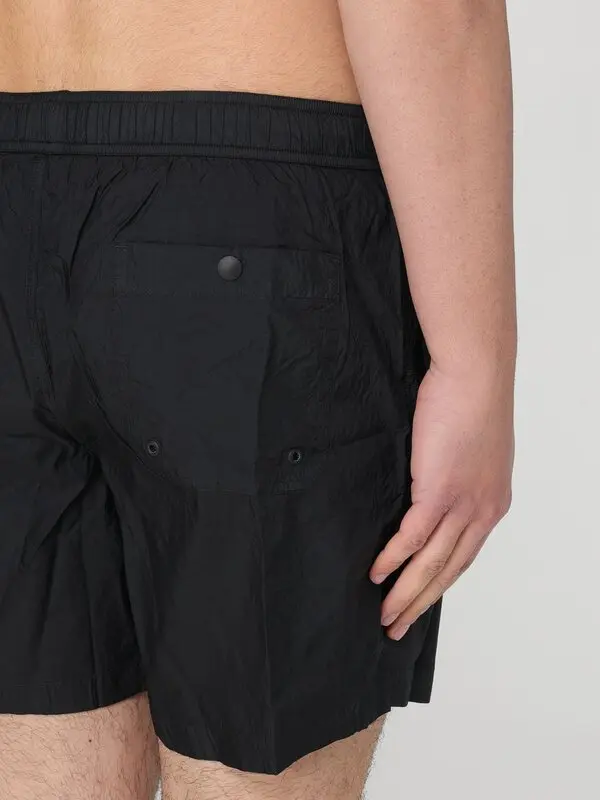 DONDUP Drawstring Waist Swim Shorts With Graphic Detail - Black
