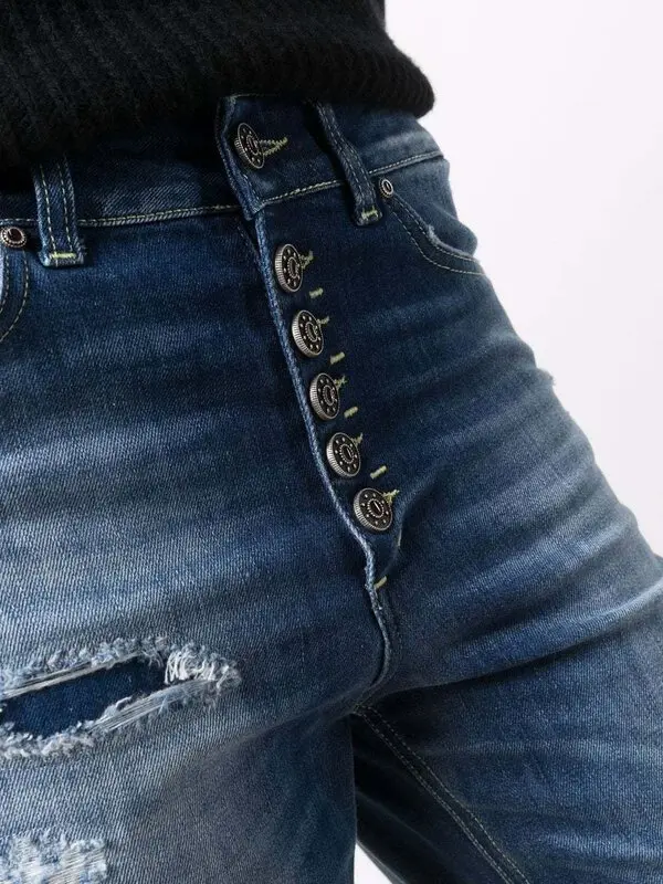 DONDUP Cropped Distressed Jeans - Blue