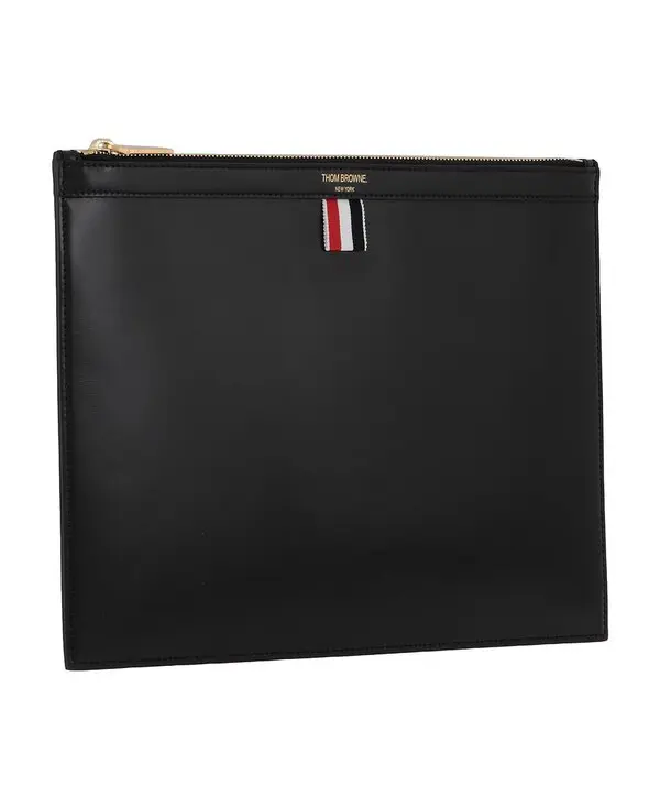 Thom Browne Zippered Clutch With Stripe Detail