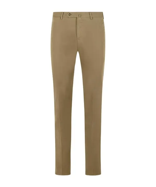 PT TORINO Slim Fit Stretch Cotton Gabardine Trousers - Brown