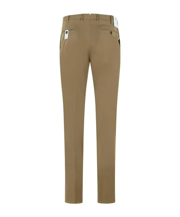 PT TORINO Slim Fit Stretch Cotton Gabardine Trousers - Brown