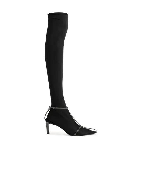 JIL SANDER Pointed Boots With Ankle Strap - Black