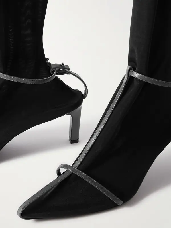 JIL SANDER Pointed Boots With Ankle Strap - Black