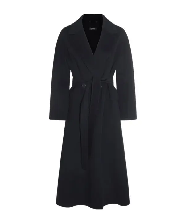 Max Mara Belted Double-breasted Coat - Blue