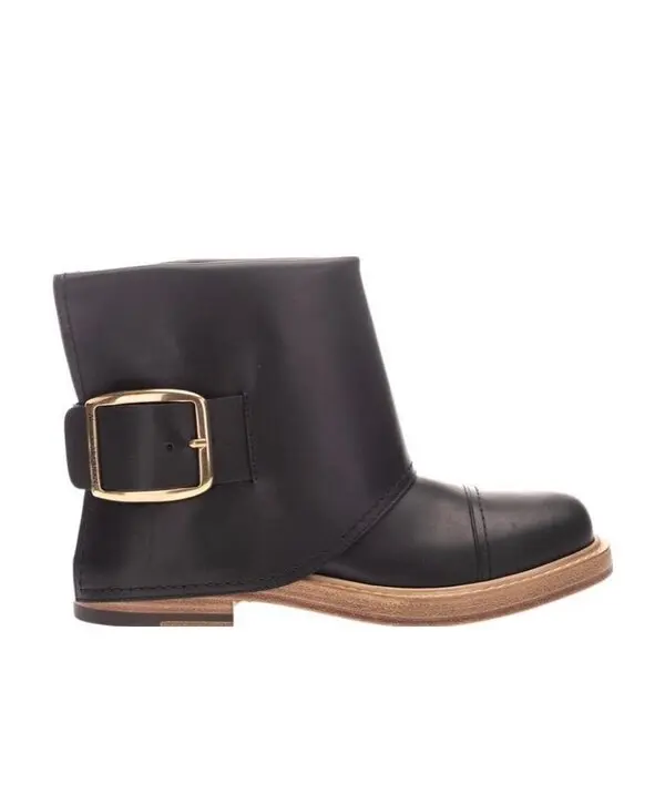 Alexander McQueen Buckle Detail Ankle Boots