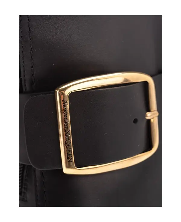 Alexander McQueen Buckle Detail Ankle Boots