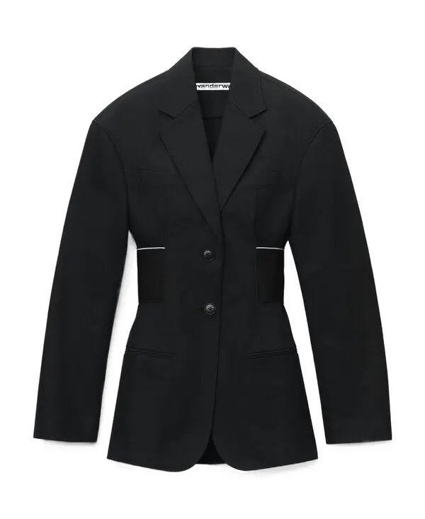 Alexander Wang Logo-print Elasticated-waist Blazer
