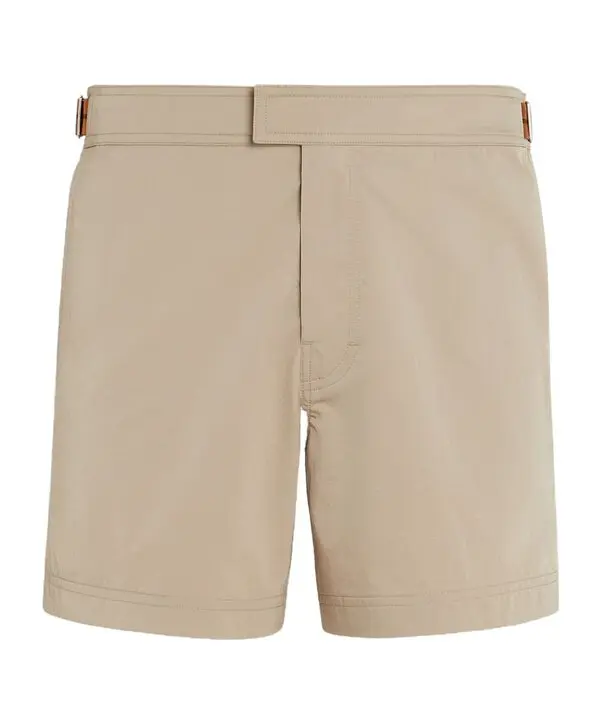 Zegna 232 Road Brand Mark Swim Trunks - Light Brown