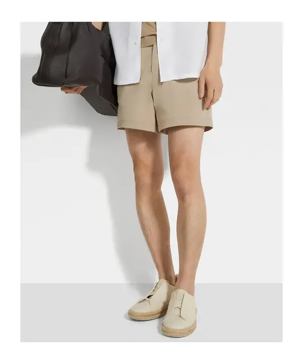 Zegna 232 Road Brand Mark Swim Trunks - Light Brown