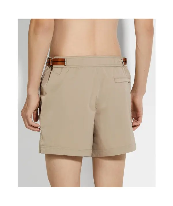 Zegna 232 Road Brand Mark Swim Trunks - Light Brown