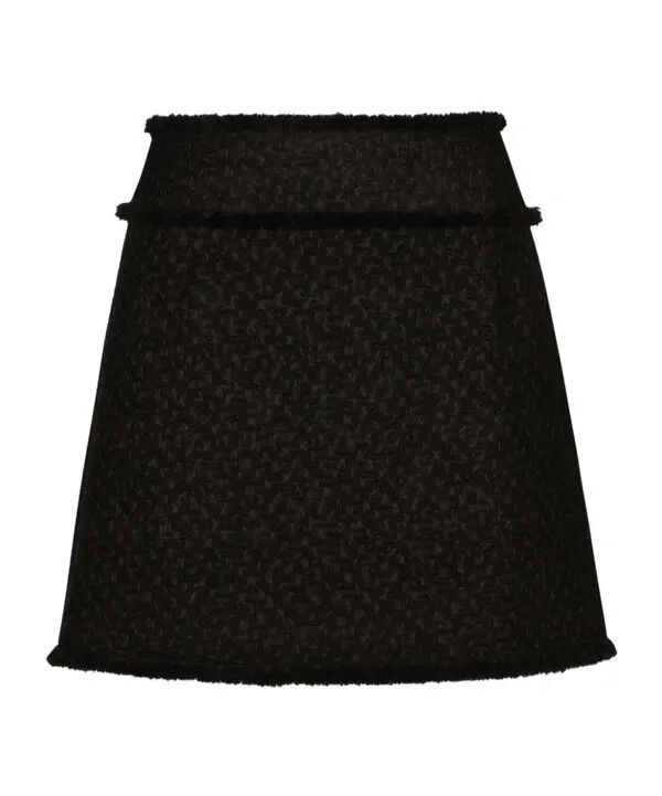 Dolce & Gabbana Tweed Mini Skirt With Raw Edge Hem