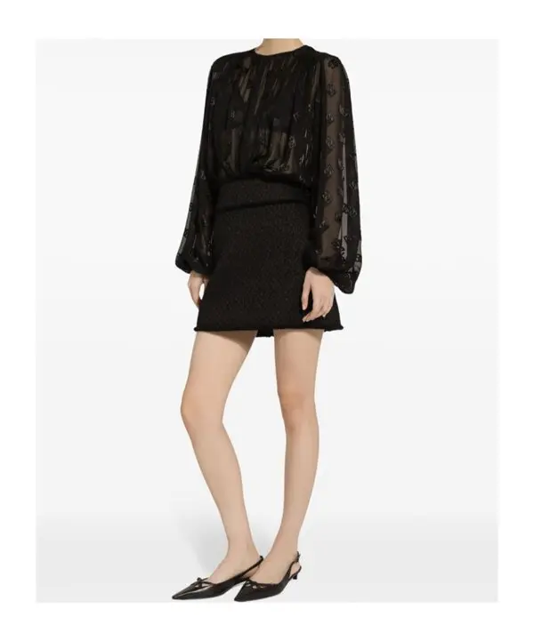 Dolce & Gabbana Tweed Mini Skirt With Raw Edge Hem
