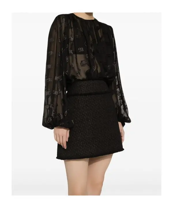 Dolce & Gabbana Tweed Mini Skirt With Raw Edge Hem