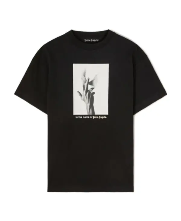 Palm Angels Wings Graphic-print Cotton T-shirt - Black