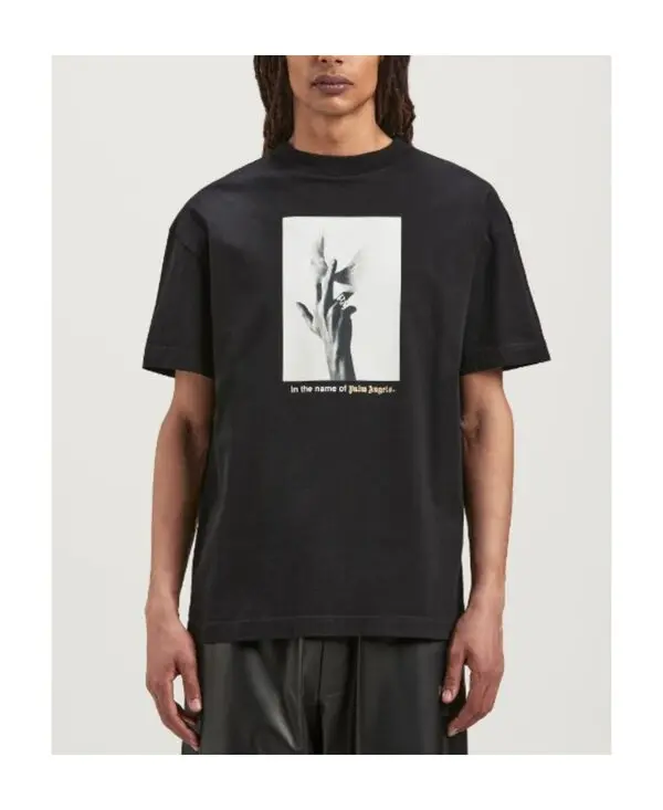 Palm Angels Wings Graphic-print Cotton T-shirt - Black