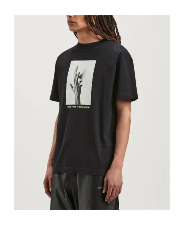 Palm Angels Wings Graphic-print Cotton T-shirt - Black