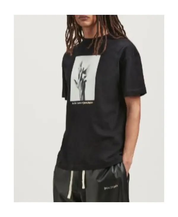 Palm Angels Wings Graphic-print Cotton T-shirt - Black
