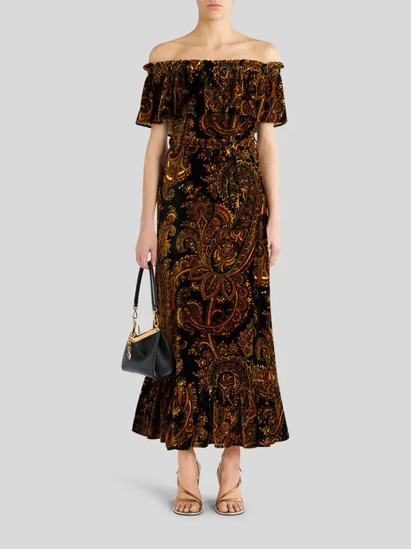 Etro Paisley Off-the-shoulder Maxi Dress