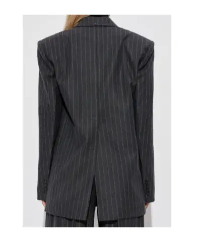 Sportmax Belford Pinstripe Double Breasted Blazer - Grey