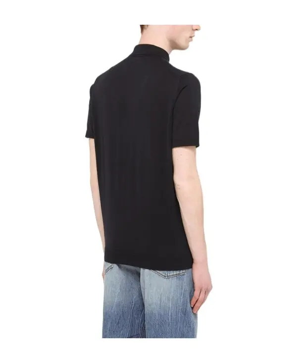 DRUMOHR Fine Knit Polo Shirt - Black