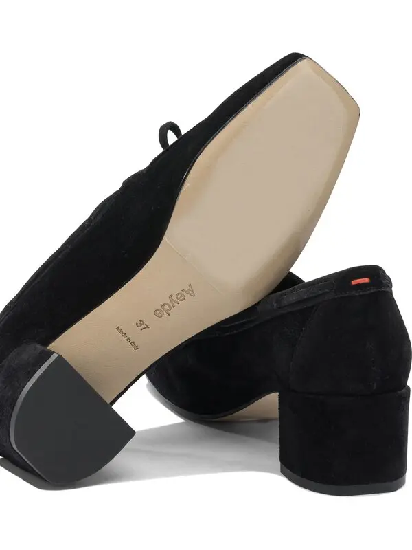 AeydĒ Bow Detail Square Toe Pumps