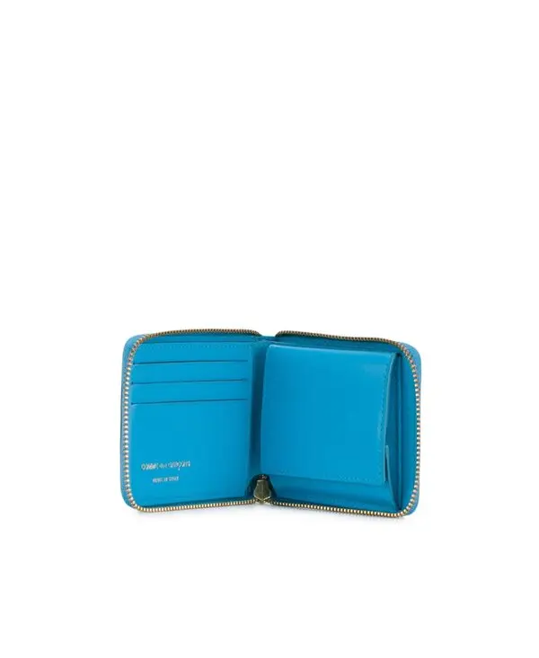 Comme Des Garçons Leather Zip Wallet - Blue