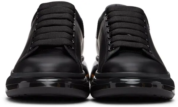 Alexander McQueen Oversized Low-top Sneakers With Transparent Sole - Black