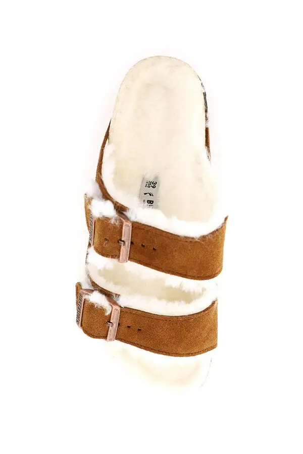 BIRKENSTOCK Arizona Shearling Lined Sandals - Brown