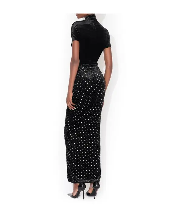 Alaïa Draped Strass Velvet Jersey Gown