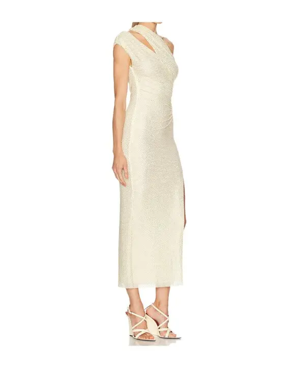 SELF-PORTRAIT Rhinestone-embellished Gathered Gown