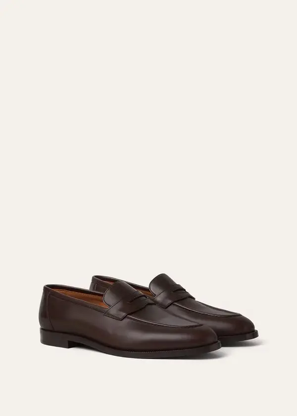 Loro Piana Sergio Leather Loafers - Chocolate