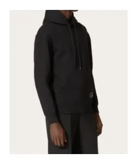 Valentino Garavani Logo Patch Drawstring Hoodie