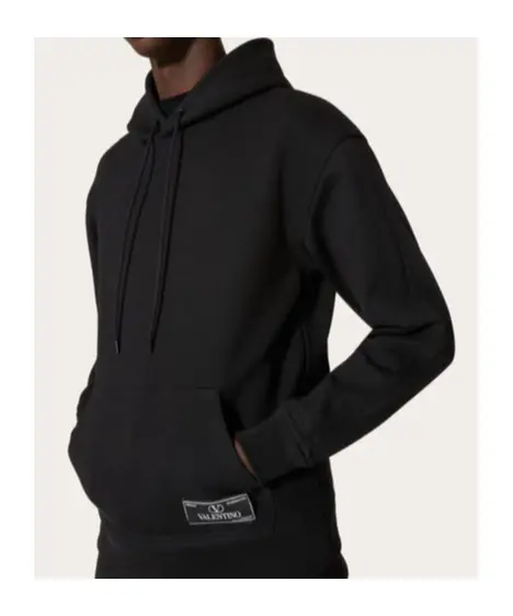 Valentino Garavani Logo Patch Drawstring Hoodie