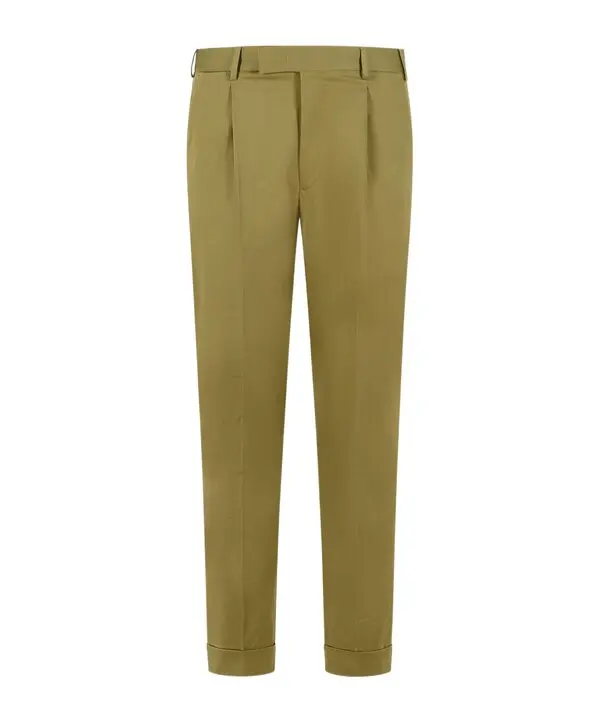 PT TORINO Rebel Pleated Cuffed Trousers - Green