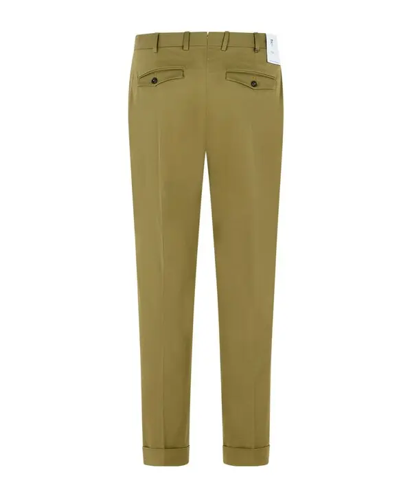 PT TORINO Rebel Pleated Cuffed Trousers - Green