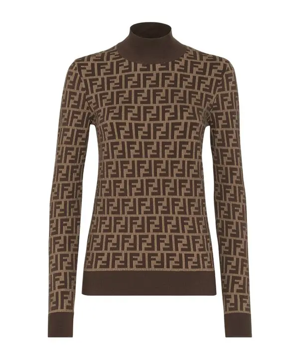 Fendi Monogrammed Intarsia Knit Sweater