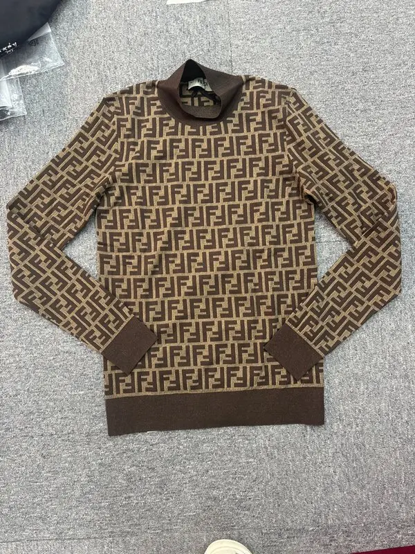 Fendi Monogrammed Knitted Jumper - Brown