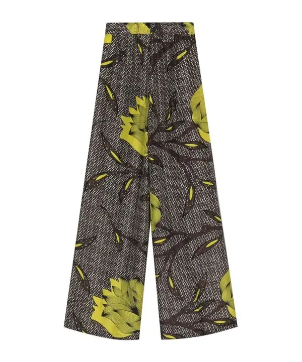 P.a.r.o.s.h Floral Print Silk Trousers