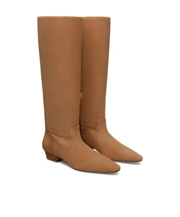 STUART WEITZMAN Stassi Pointed Toe Zip Up Boots - Brown