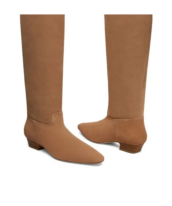 STUART WEITZMAN Stassi Pointed Toe Zip Up Boots - Brown