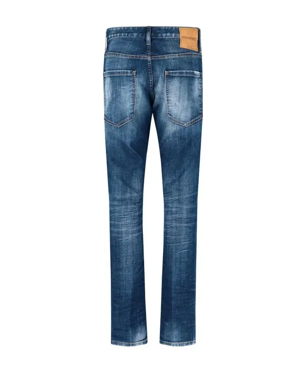 Dsquared2 Distressed Straight-leg Jeans - Blue