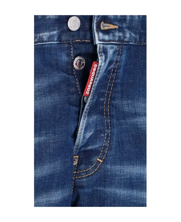 Dsquared2 Distressed Straight-leg Jeans - Blue