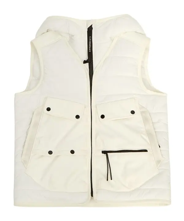C.P. COMPANY Goggle Hooded Vest - White